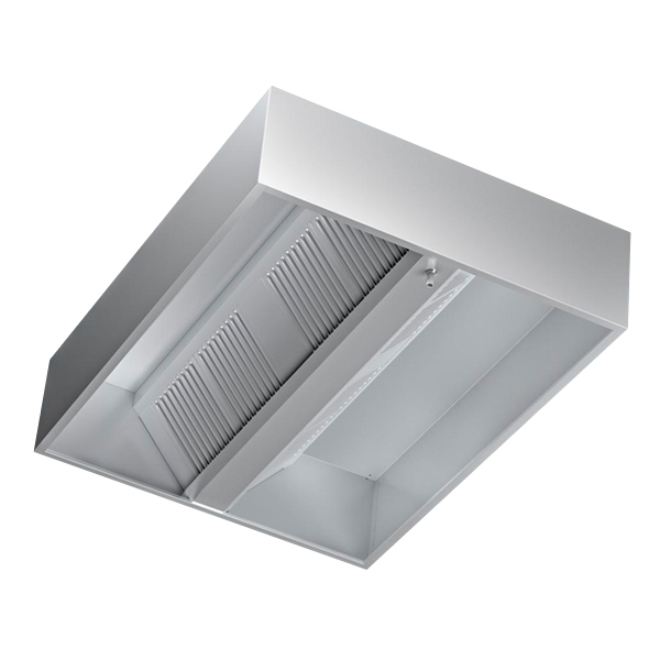 Hota profesionala din inox centrala fara ventilator, latime 1500 mm